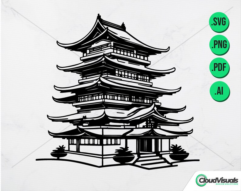 JAPANESE BUILDING Svg Vector, Vector Illustration. Japanese House ...