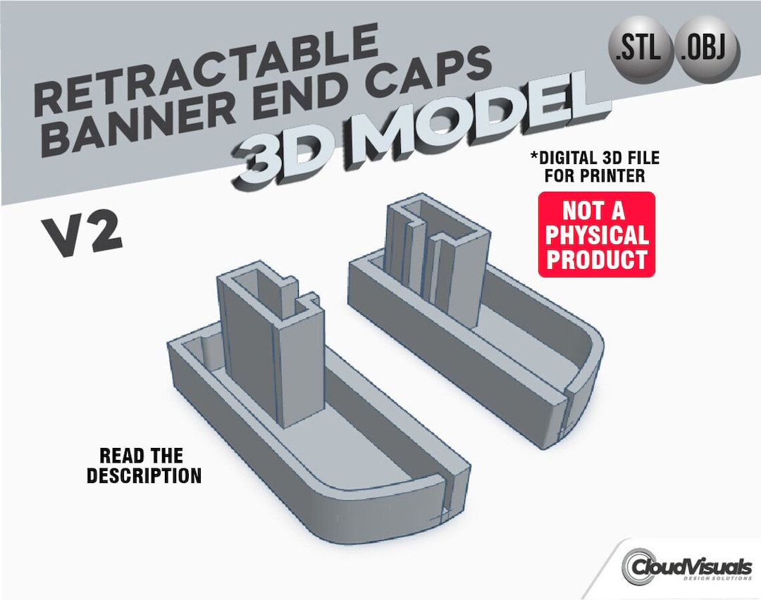 Retractable Banner End Caps, 3D File. Rollup Banner. Pullup Banner End ...