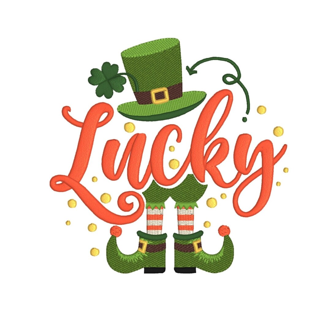 St Patricks Day Embroidery Design, Lucky Charm Clover, Irish Clover ...