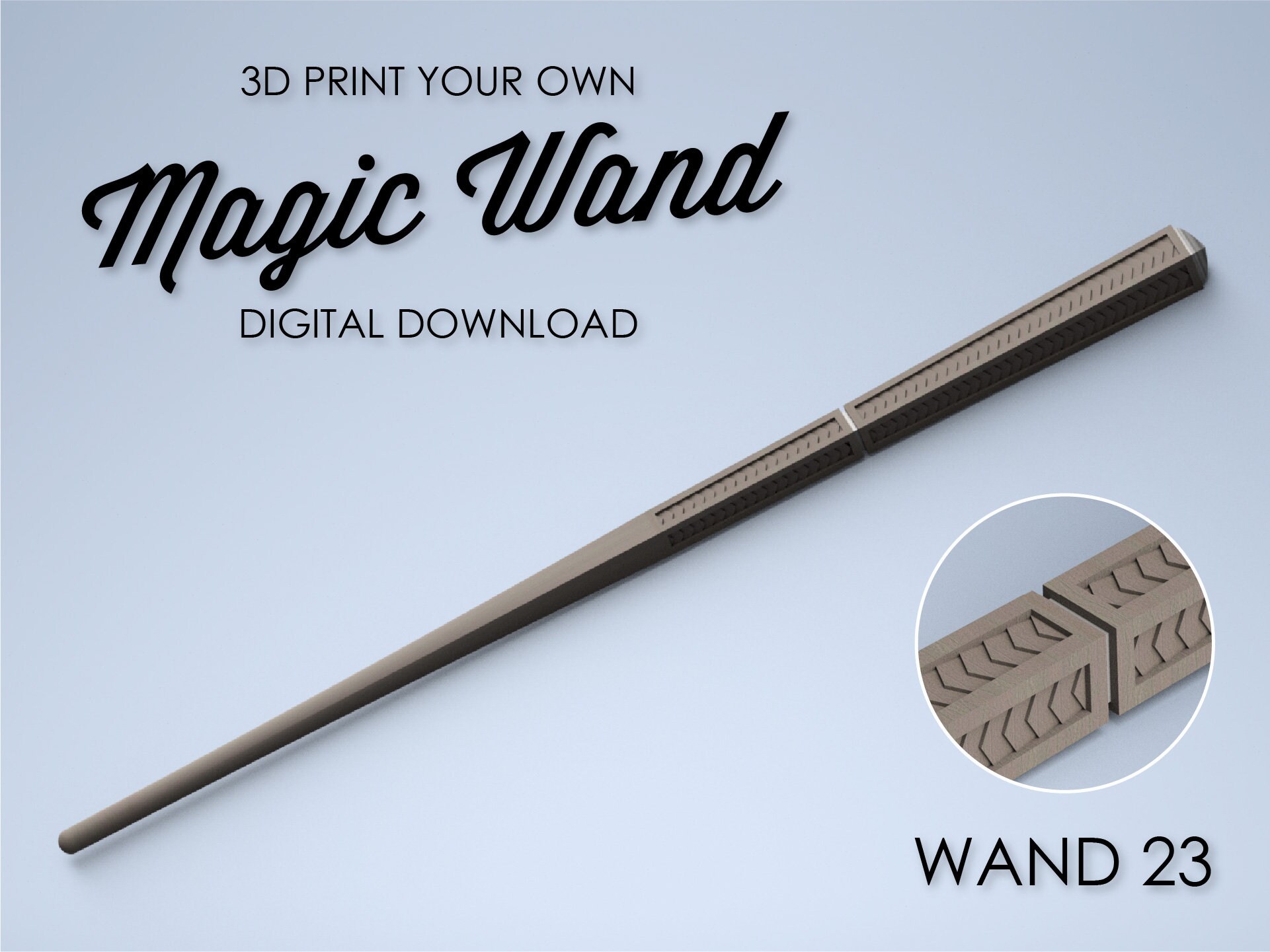 Armored Magic Wand 3D Print File Wizard Wand / Witch Wand Digital File ...