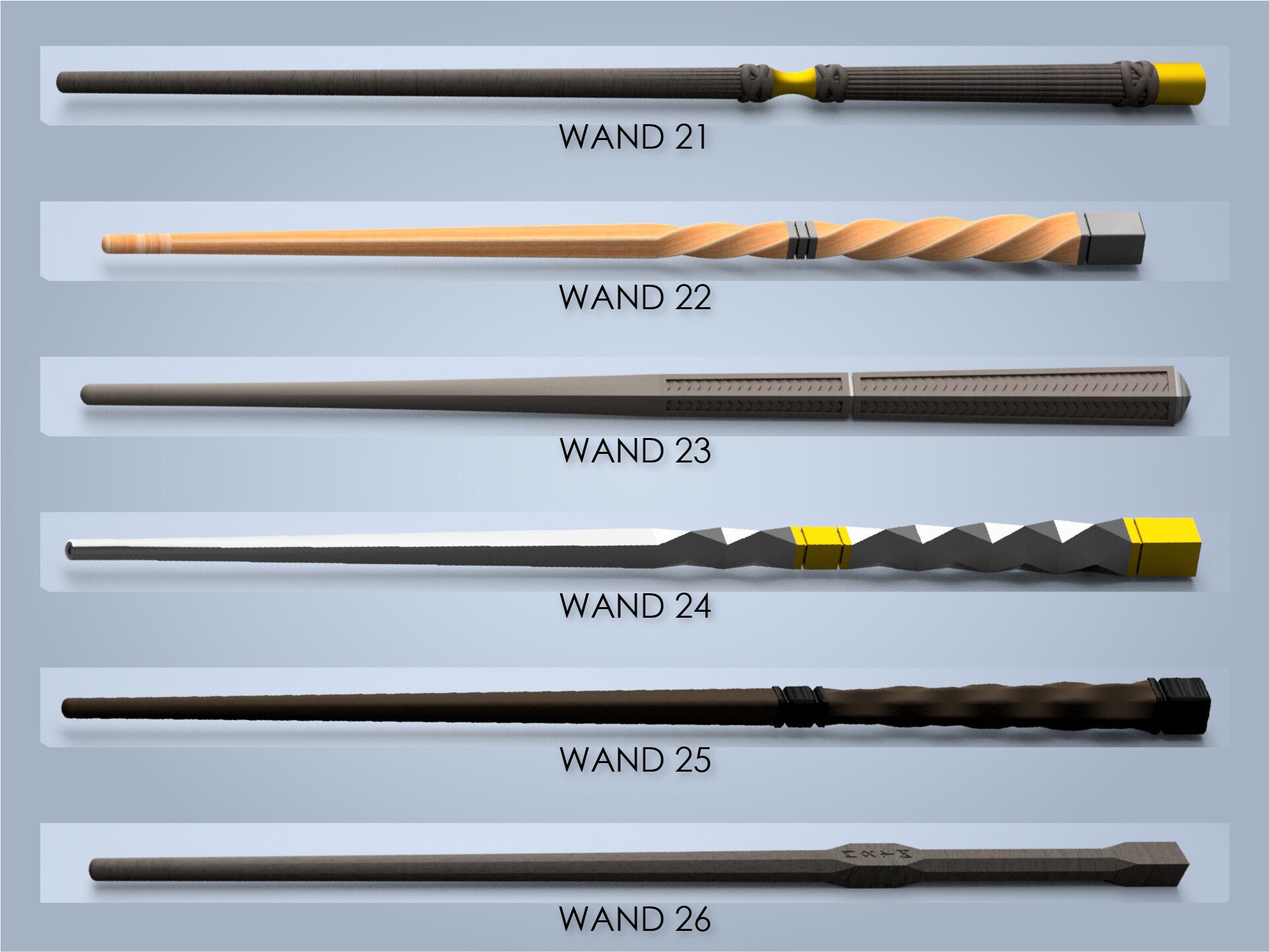 13 Magic Wand Bundle #2 - 3D Print File - Wizard Wand / Witch Wand ...