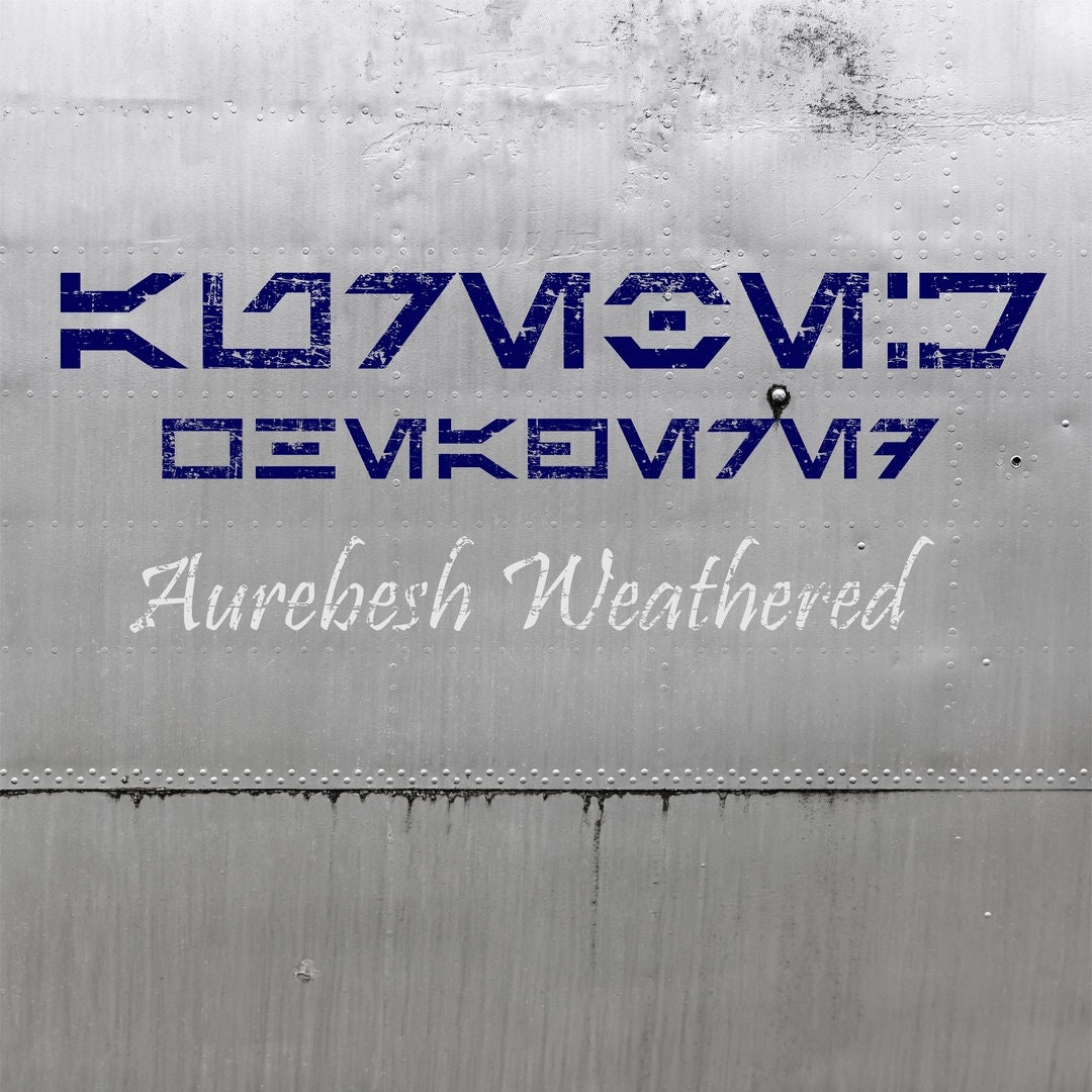 Aurebesh Weathered - Star Wars Font - Instant Download - Commercial Use ...