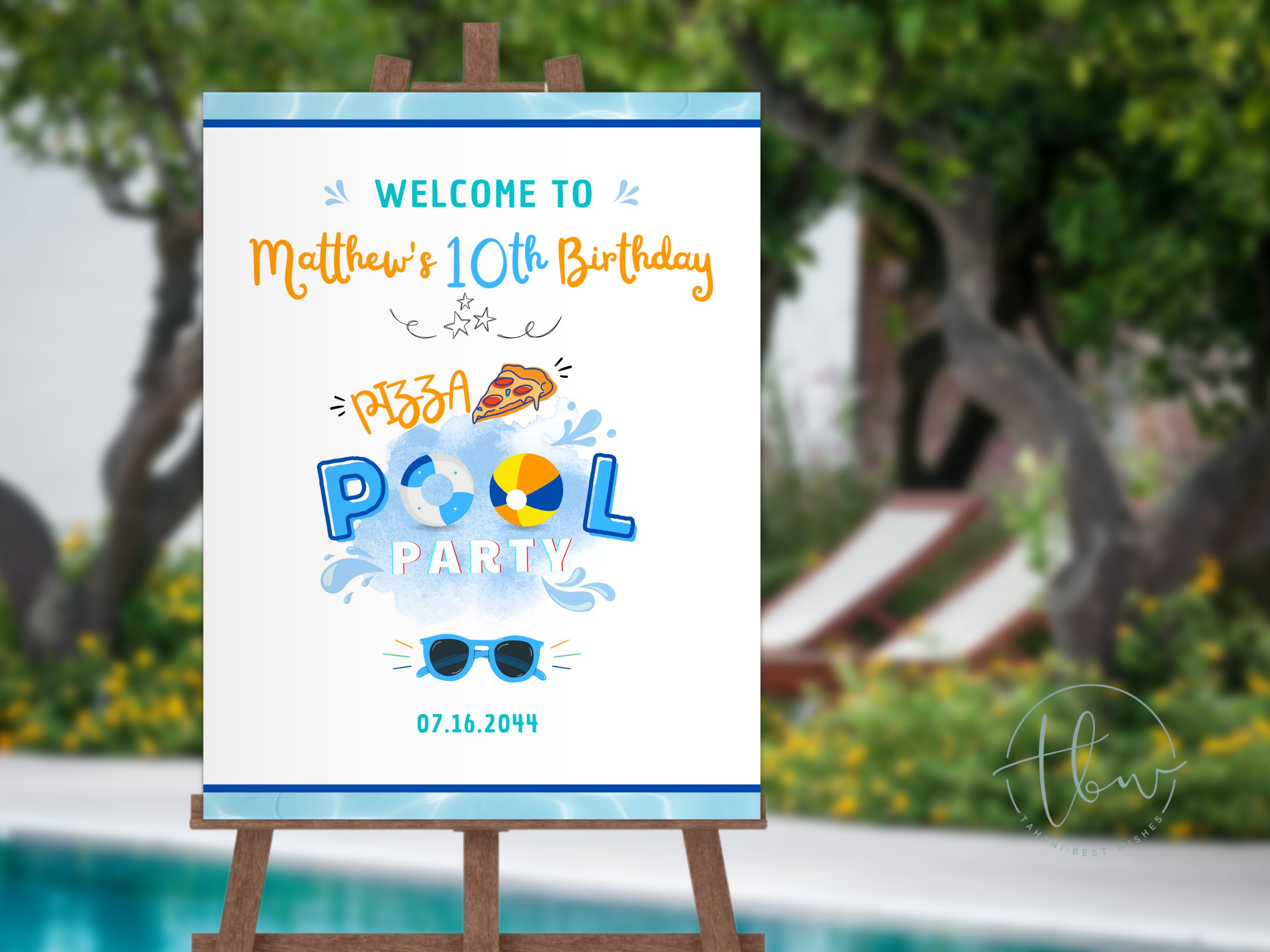 Pizza Pool Party Welcome Sign, Boy Pool Party, Pizza and Pool Party ...