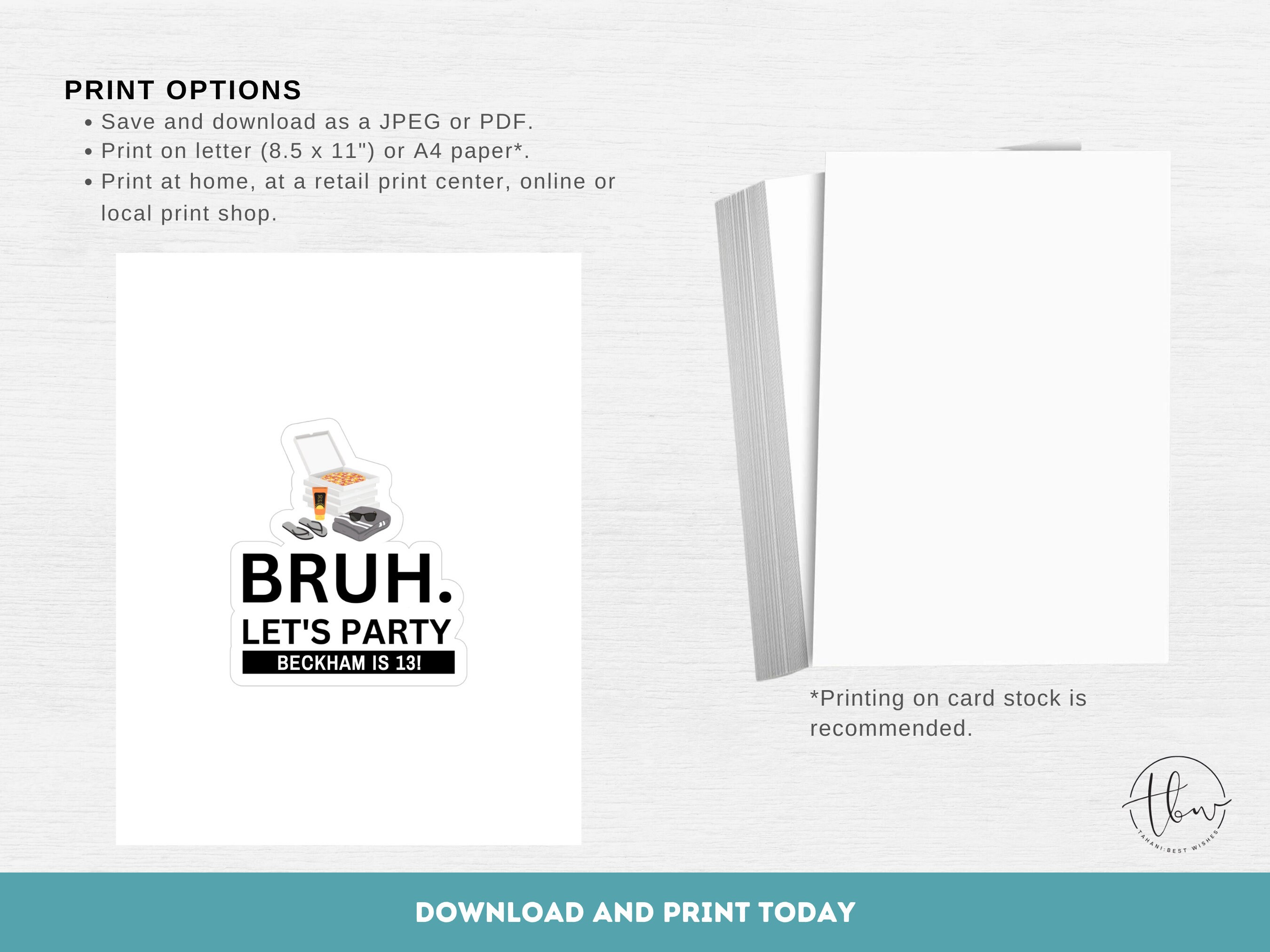 Bruh Birthday Cake Topper, Bruh It's My Birthday Cake, Pizza Pool Party ...