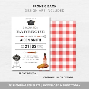 Graduation BBQ Invitation, Grad BBQ Party, Grad Barbecue Invite, BBQ ...