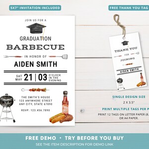 Graduation BBQ Invitation, Grad BBQ Party, Grad Barbecue Invite, BBQ ...