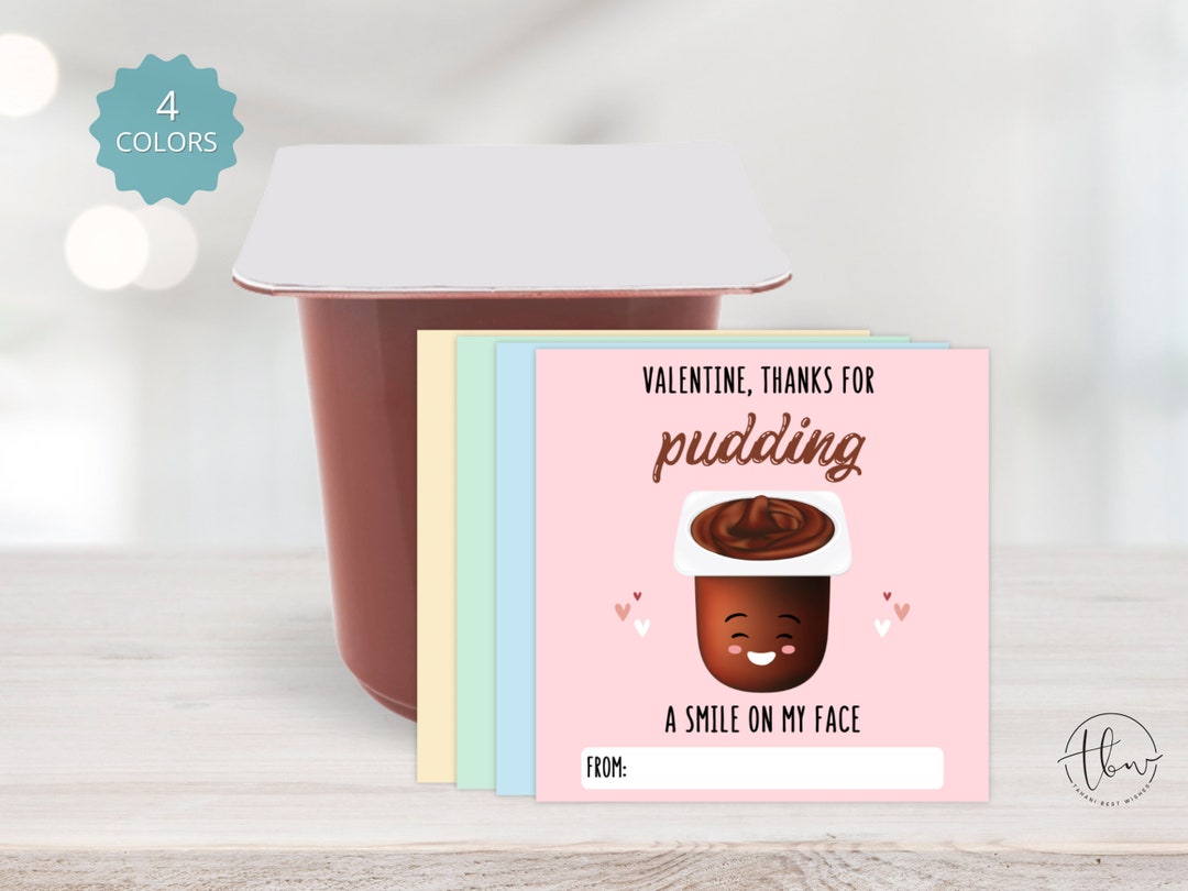 Printable Valentines Day for Kids School Classroom Pudding Cup Treat ...