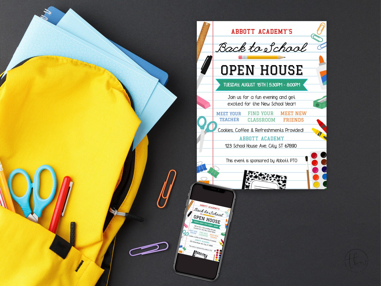 Editable Back to School Open House Flyer, Meet the Teacher Flyer ...