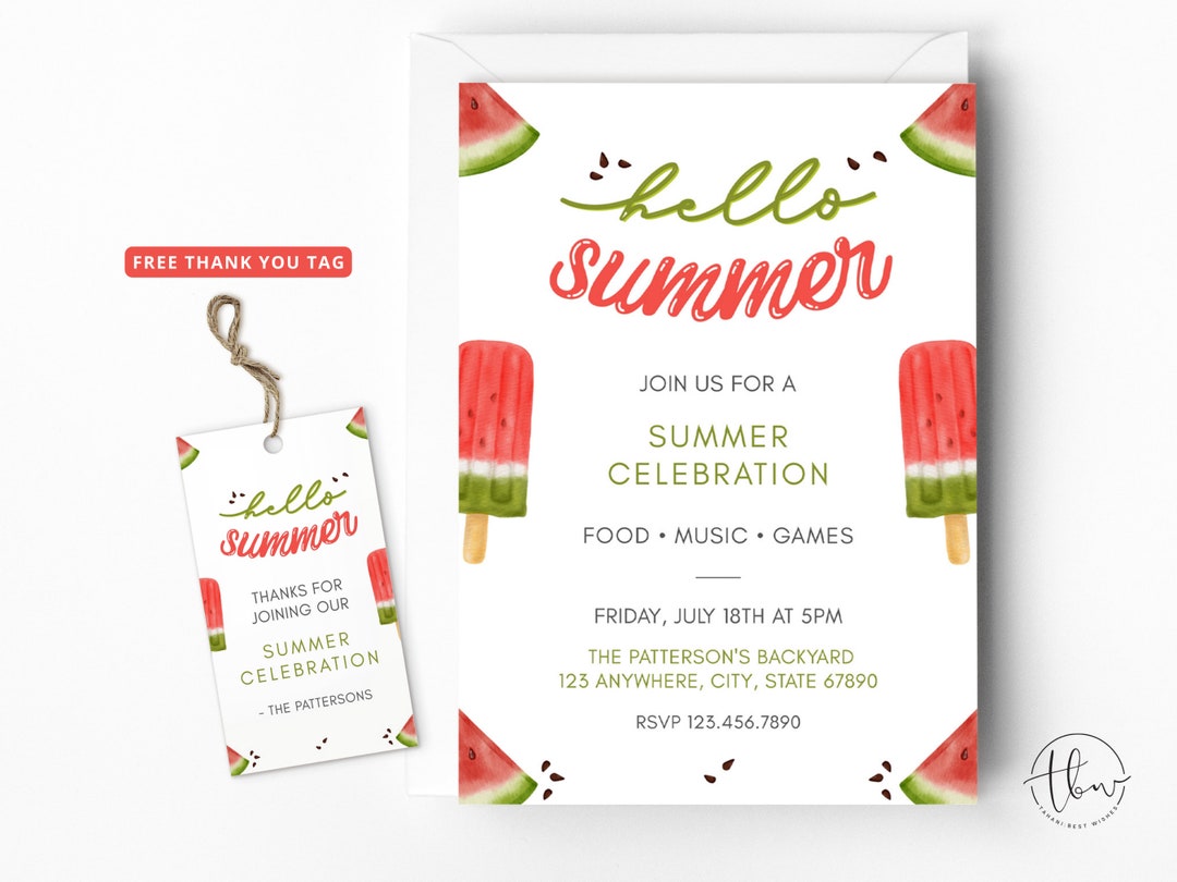 Summer Party Invite, Summer Kick off Invitation, Block Party Invite ...