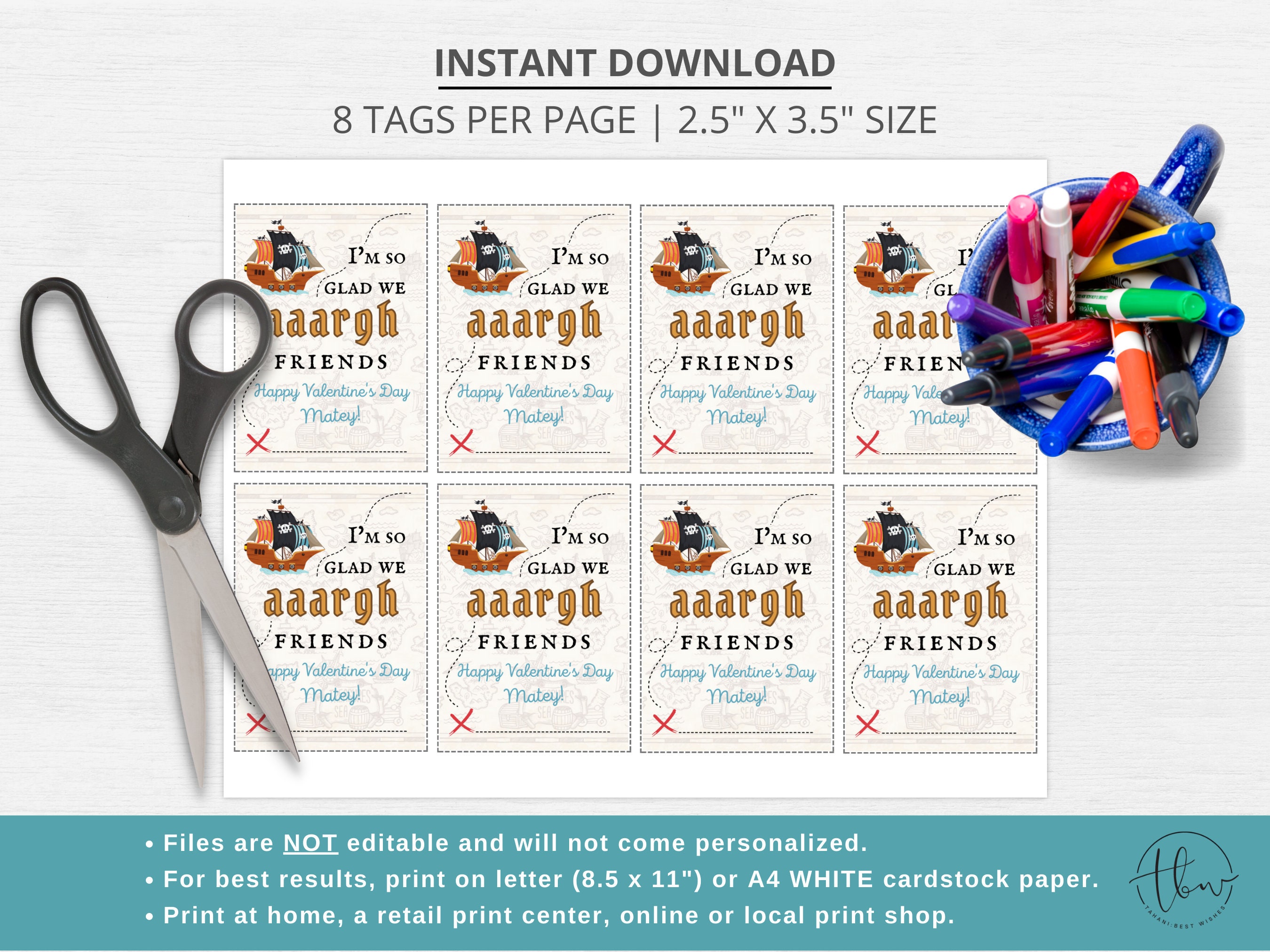 Pirate Valentine's Day Tag, Pirates Booty Valentine Labels, Valentines ...