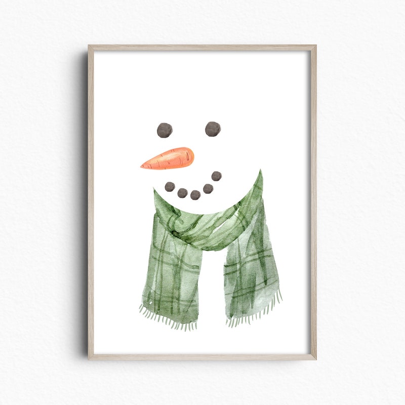 Snowman Print - Etsy