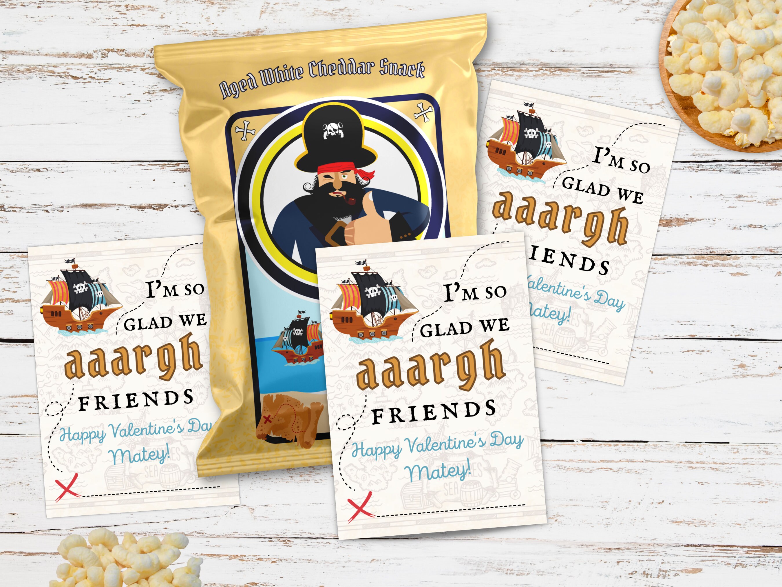 Pirate Valentine's Day Tag, Pirates Booty Valentine Labels, Valentines ...