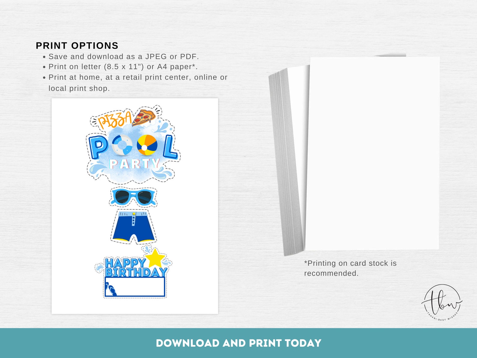 Pool Party Cake Topper, Pizza Pool Party, Pool Party Cake Decor ...