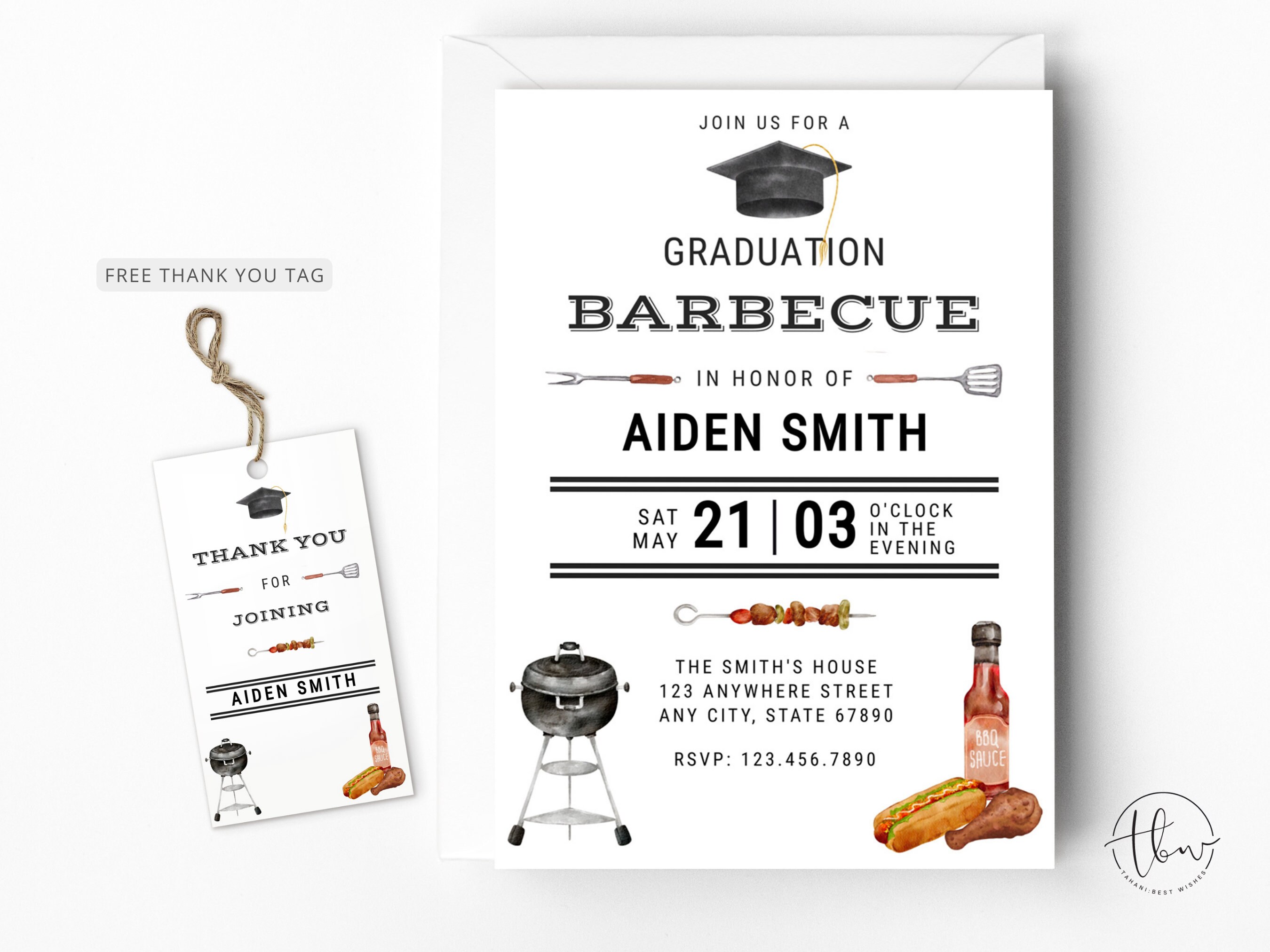 Graduation BBQ Invitation, Grad BBQ Party, Grad Barbecue Invite, BBQ ...