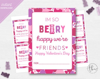 Gummy Bear Valentine Printable Valentines Day Cards for Kids, Valentine ...