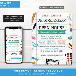 Editable Back to School Open House Flyer, Meet the Teacher Flyer ...