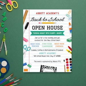 Editable Back to School Open House Flyer, Meet the Teacher Flyer ...