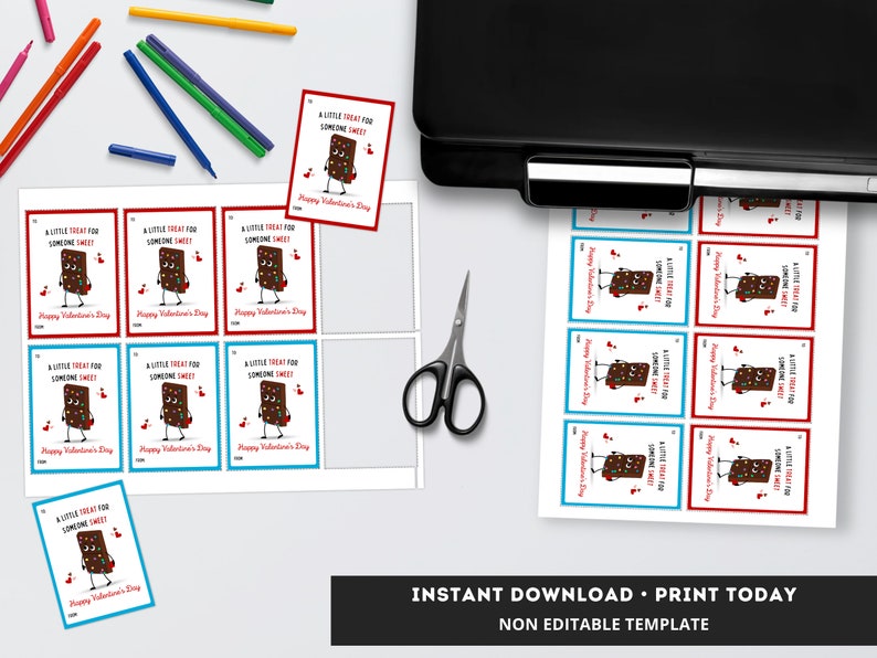 Brownie Valentine's Day Tags, Little Debbie Brownies Labels, Valentines ...