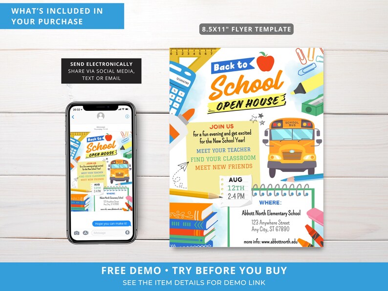 Editable Back to School Flyer: Meet the Teacher, Open House, Parent ...