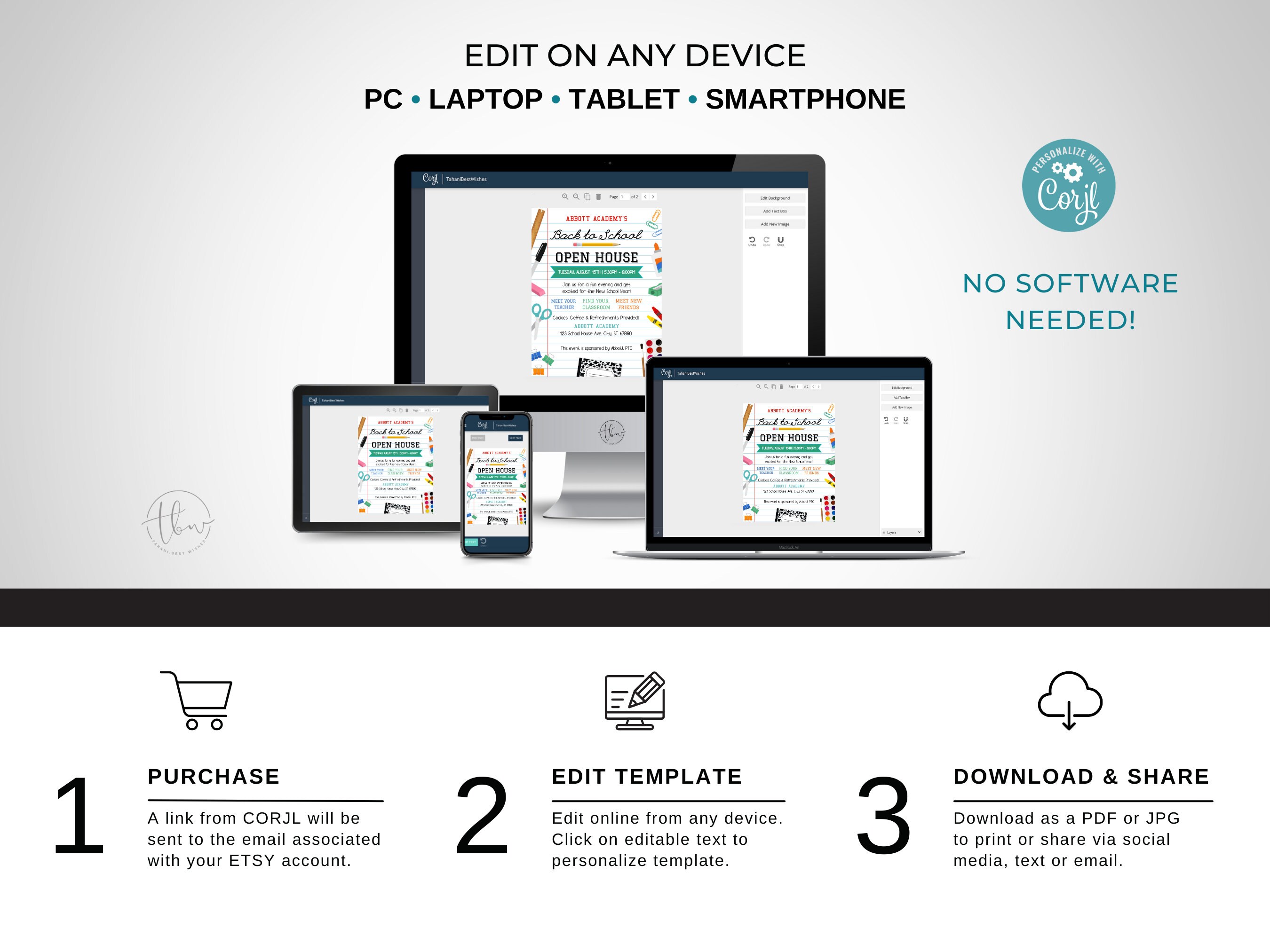 Editable Back to School Open House Flyer, Meet the Teacher Flyer ...