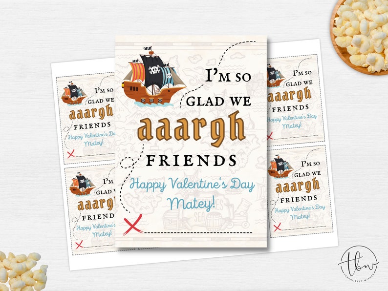 Pirate Valentine's Day Tag, Pirates Booty Valentine Labels, Valentines ...