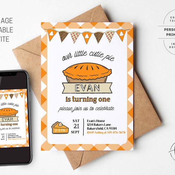 Pie Invitation - Etsy