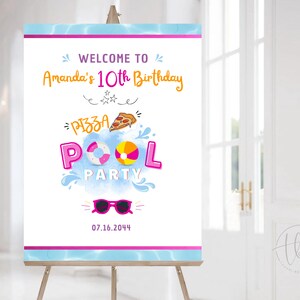 Pizza Pool Party Invitation, Pool Party Invitation, Pizza and Pool ...