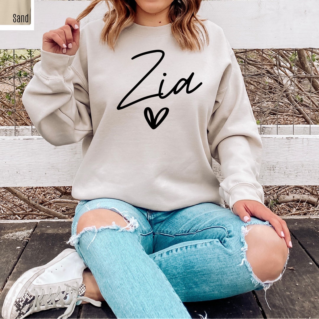 Zia Sweatshirt Gift for Italian Aunt, Cute Zia Sweatshirt, Cool Aunt Shirt for Pregnancy ...