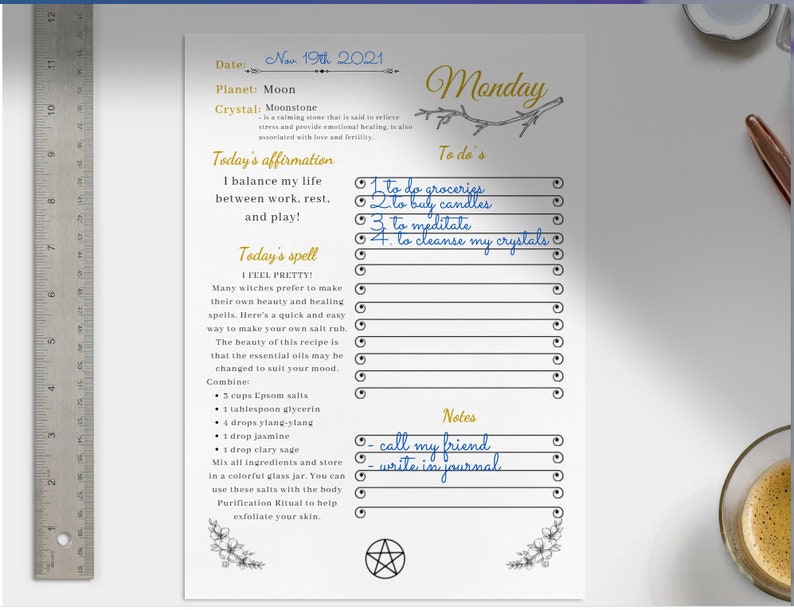 Witch Daily Planner, Witch Printables, Printable Witch Planner, Witchy ...