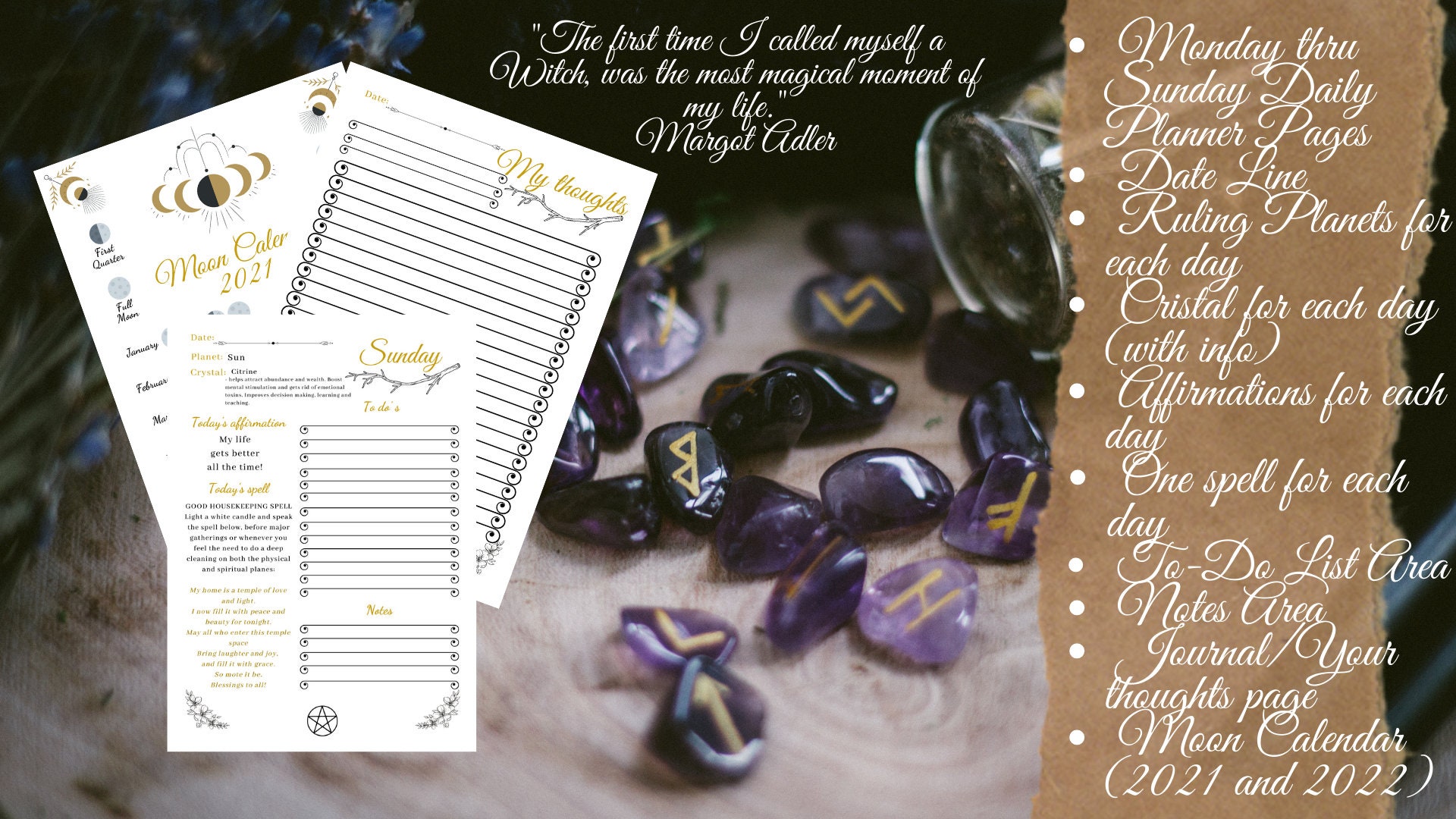 Witch Daily Planner, Witch Printables, Printable Witch Planner, Witchy ...