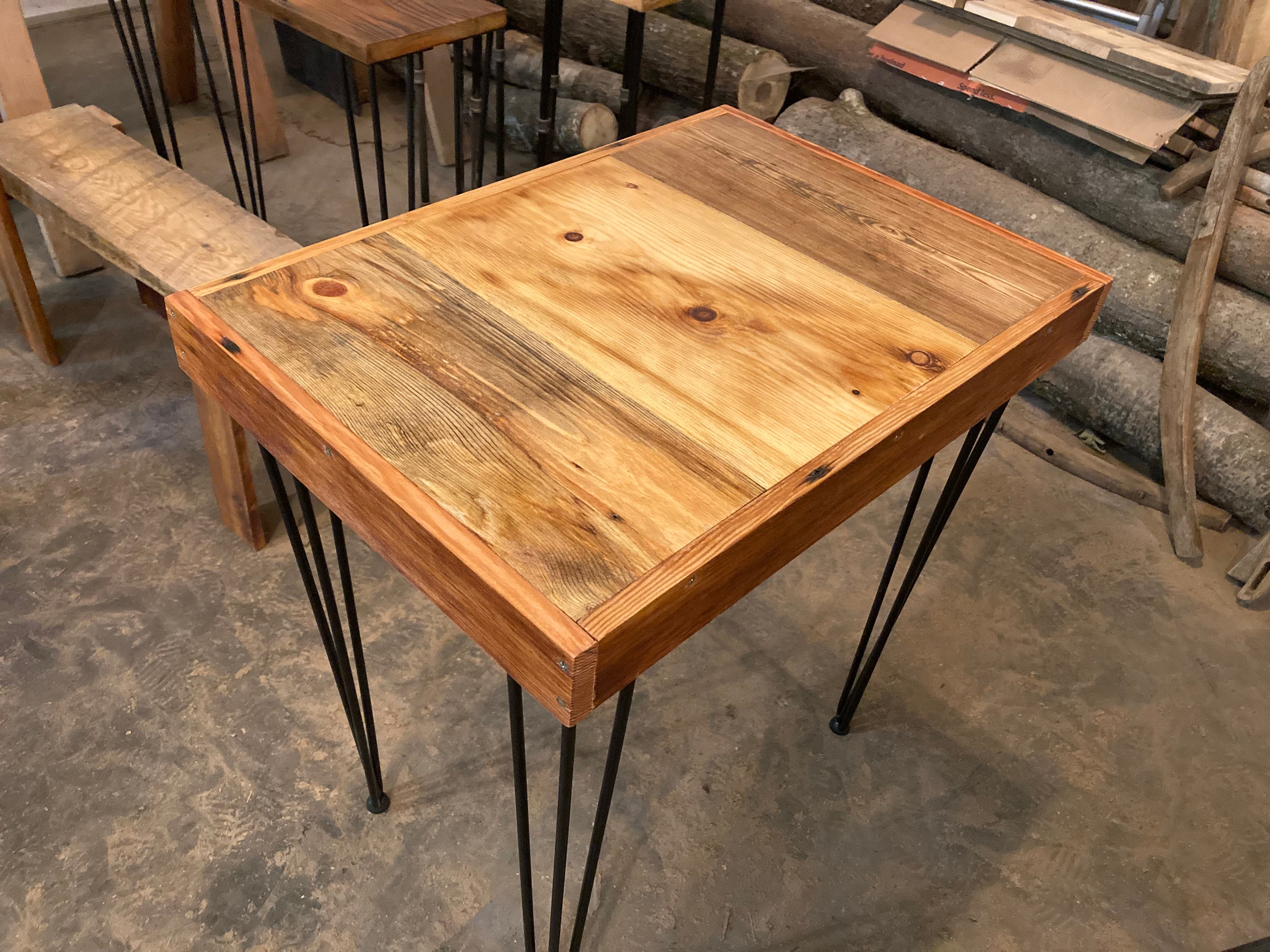 Rustic Reclaimed Wood Side Table / End Table / Nightstand / Plant Stand ...