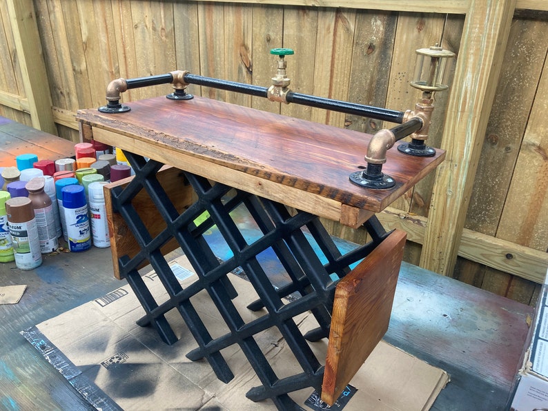 Rustic Reclaimed Wood Steampunk Wine Rack. - Etsy