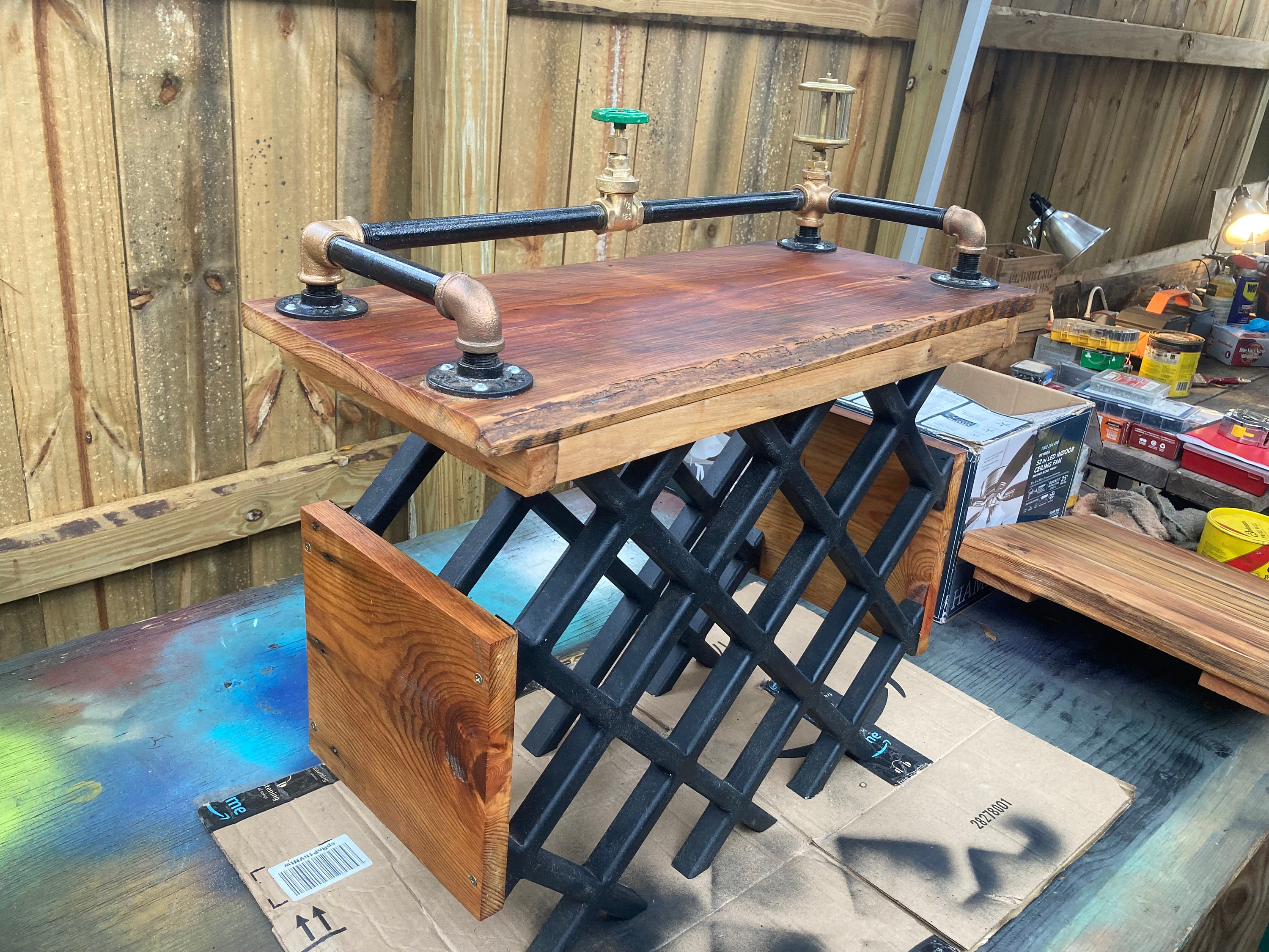 Rustic Reclaimed Wood Steampunk Wine Rack. - Etsy