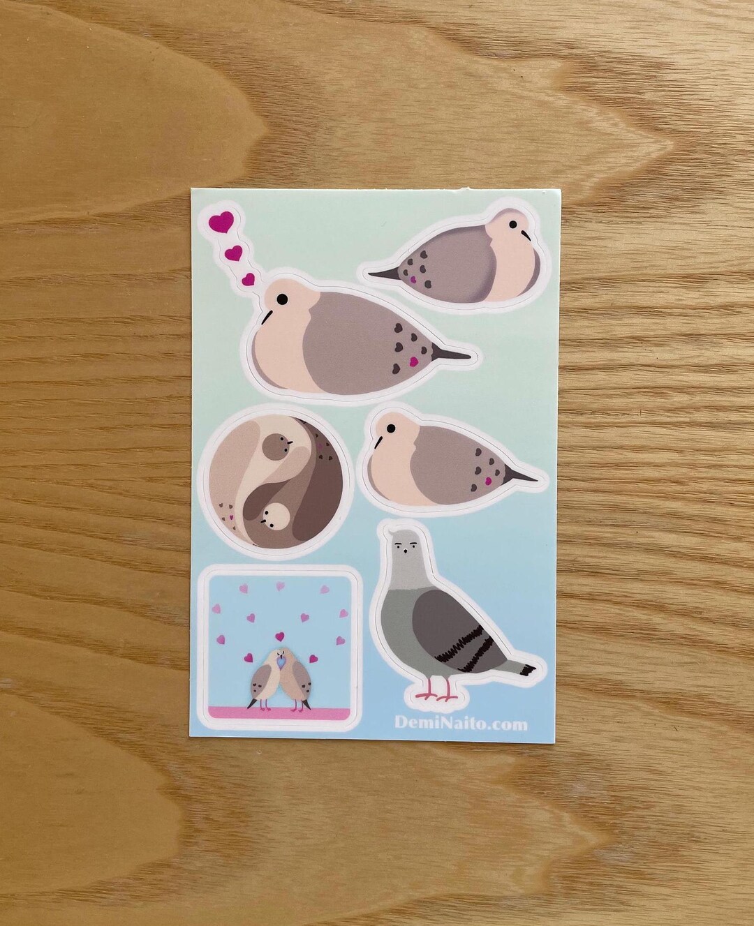 Mourning Doves and Pigeon Sticker Sheet 4 X 6, Premium Vinyl Stickers ...