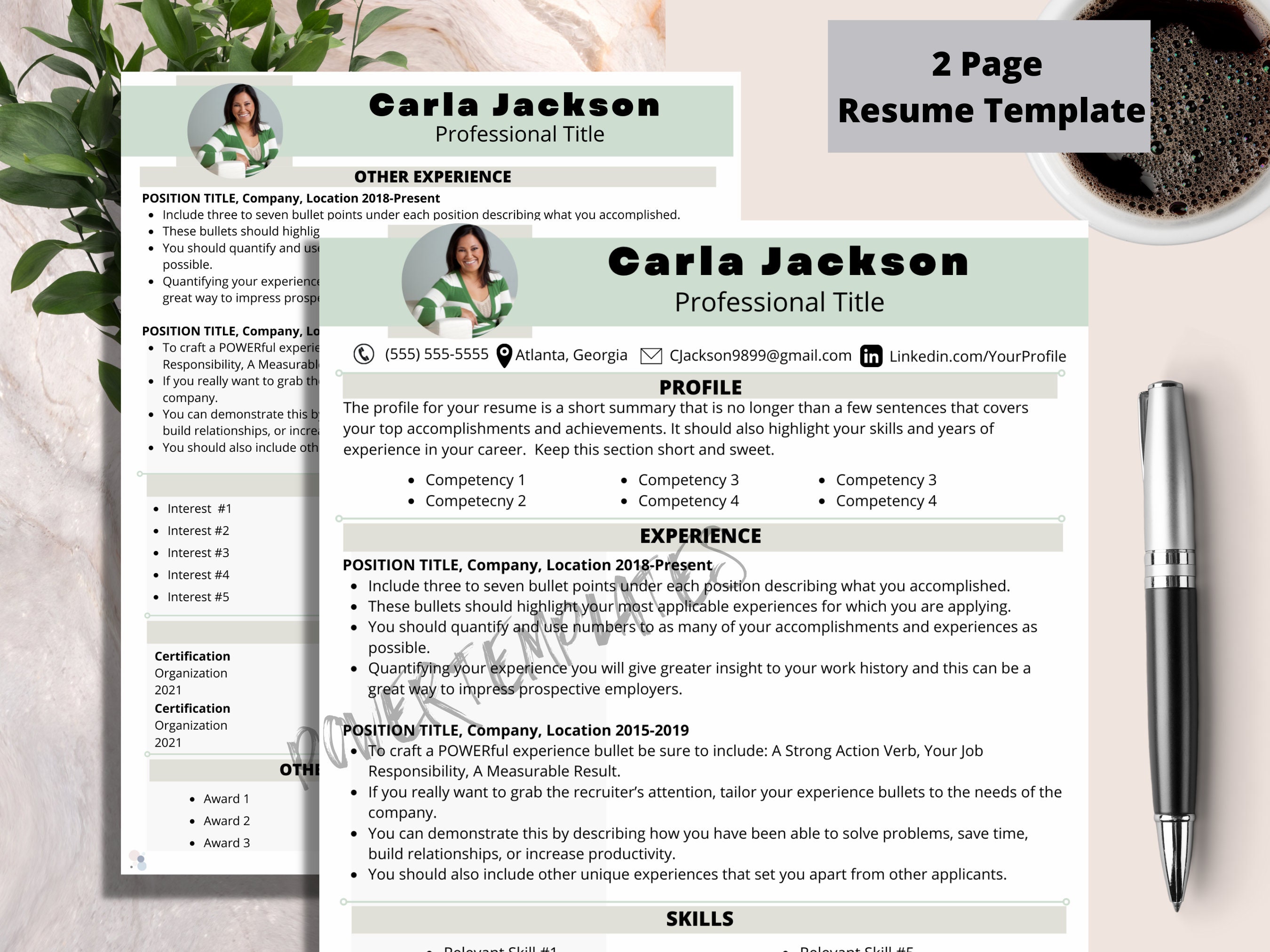 ATS Friendly Resume Template With Photo Value Bundle, Resume With Photo ...