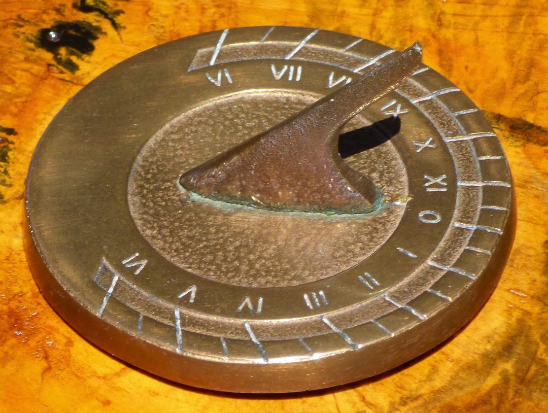 White Swan Brass Sundial Paperweight. - Etsy