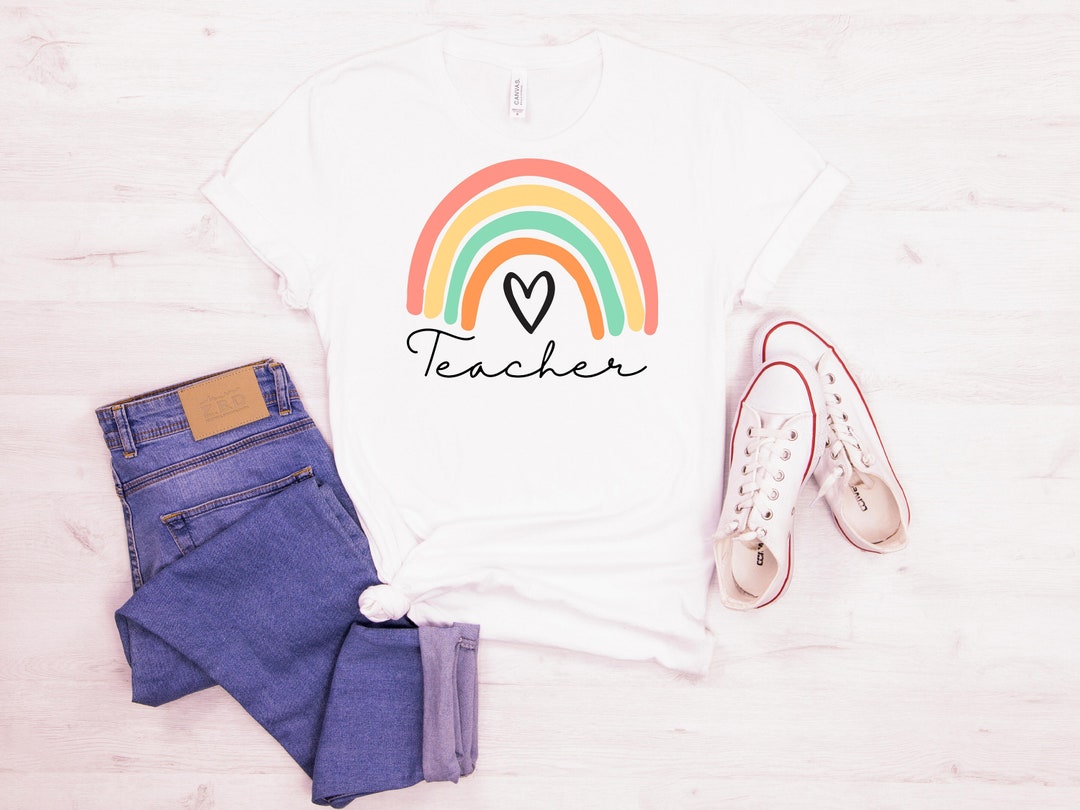 Rainbow Teacher SVG | Teacher SVG | Teaching Shirt | Funny Shirt SVG ...