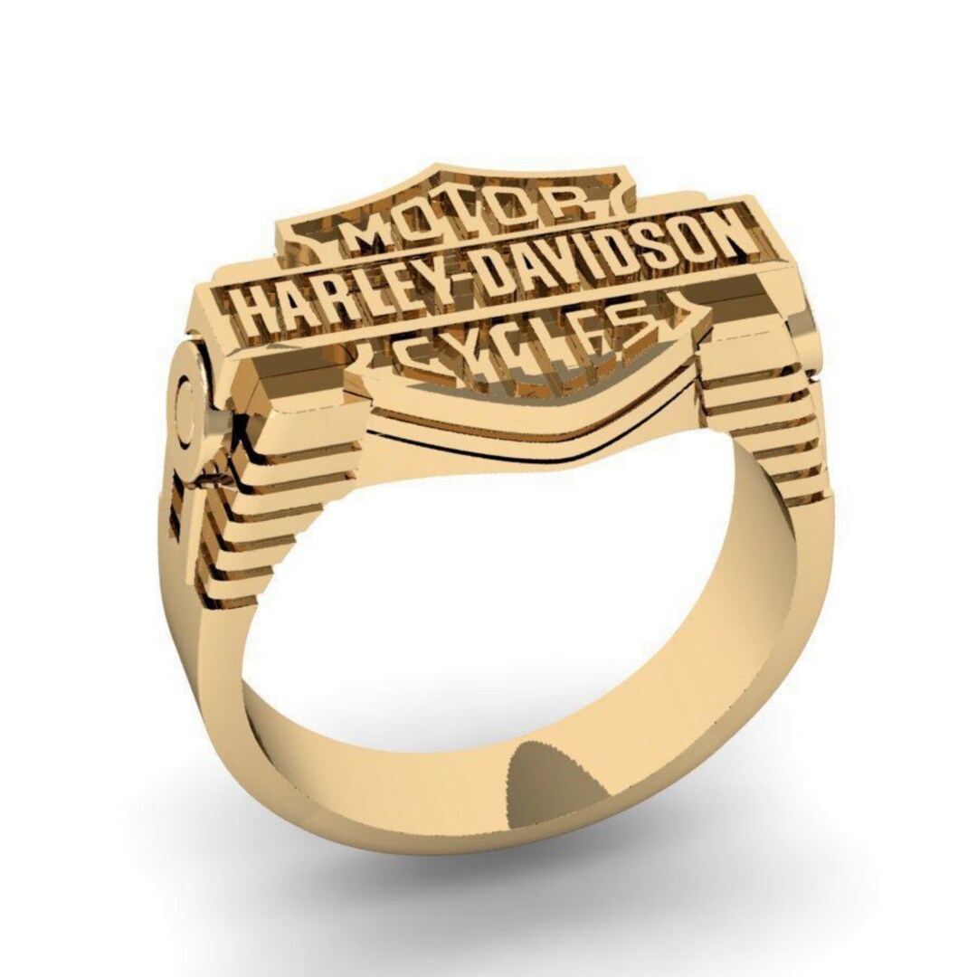 14k Gold Harley Davidson Ring Biker Ring Davidson Biker - Etsy Canada