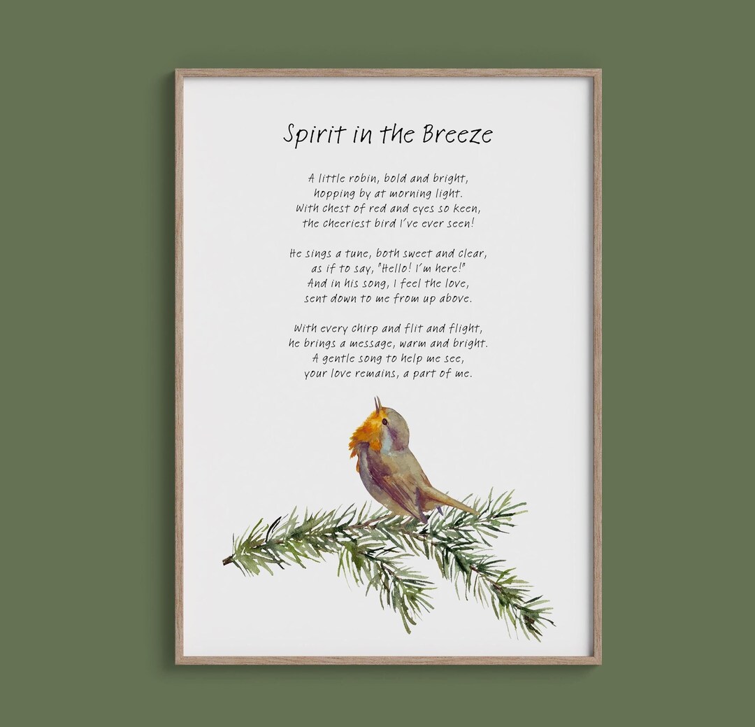 Spirt in the Breeze Poem Print, Memorial Tribute Poem, Sympathy Gift ...