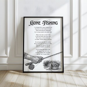 Gone Fishing Poem Print, Fisherman Memorial Art - Etsy