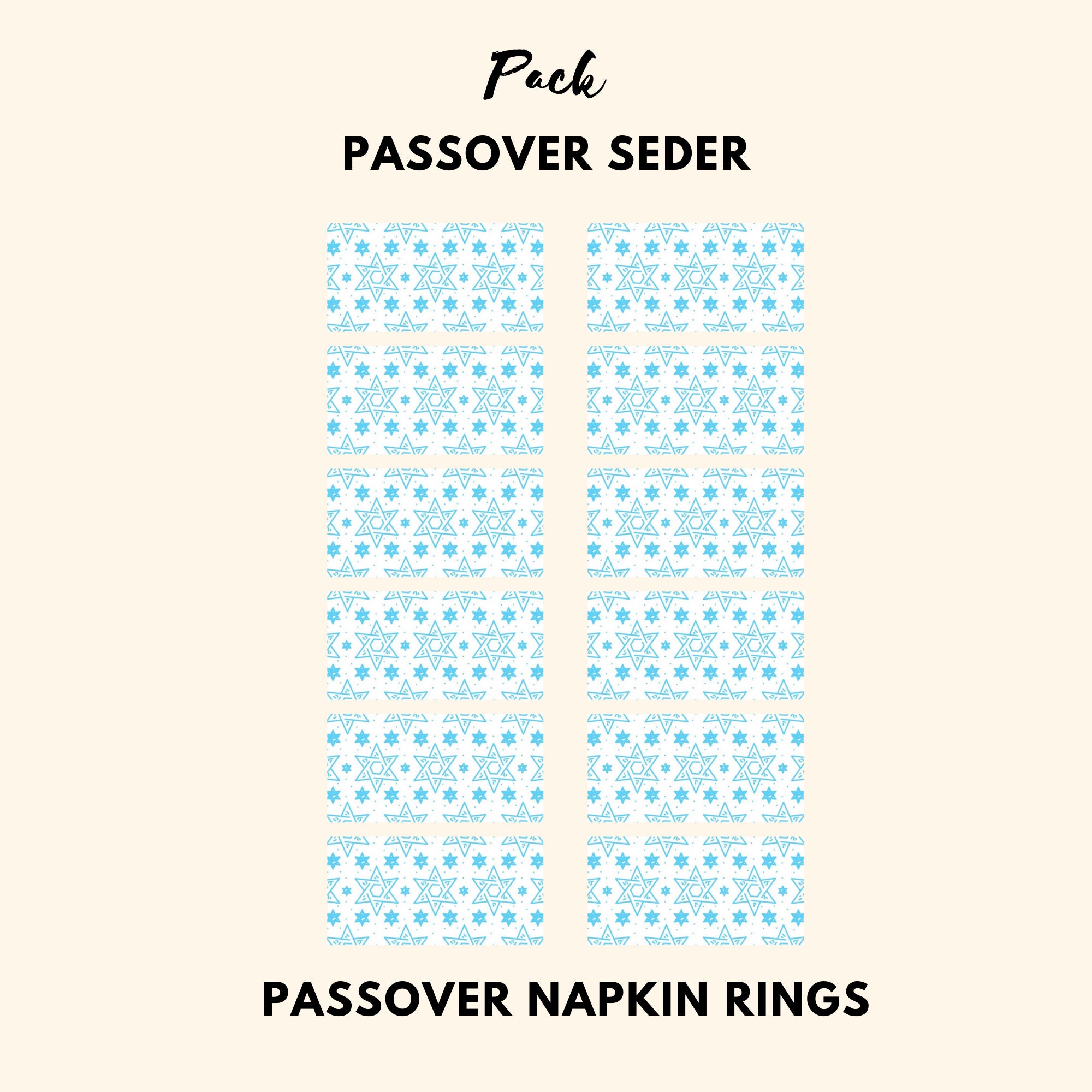 Passover Decor Printable/ Pack: Guest Menu Cards Napkin - Etsy