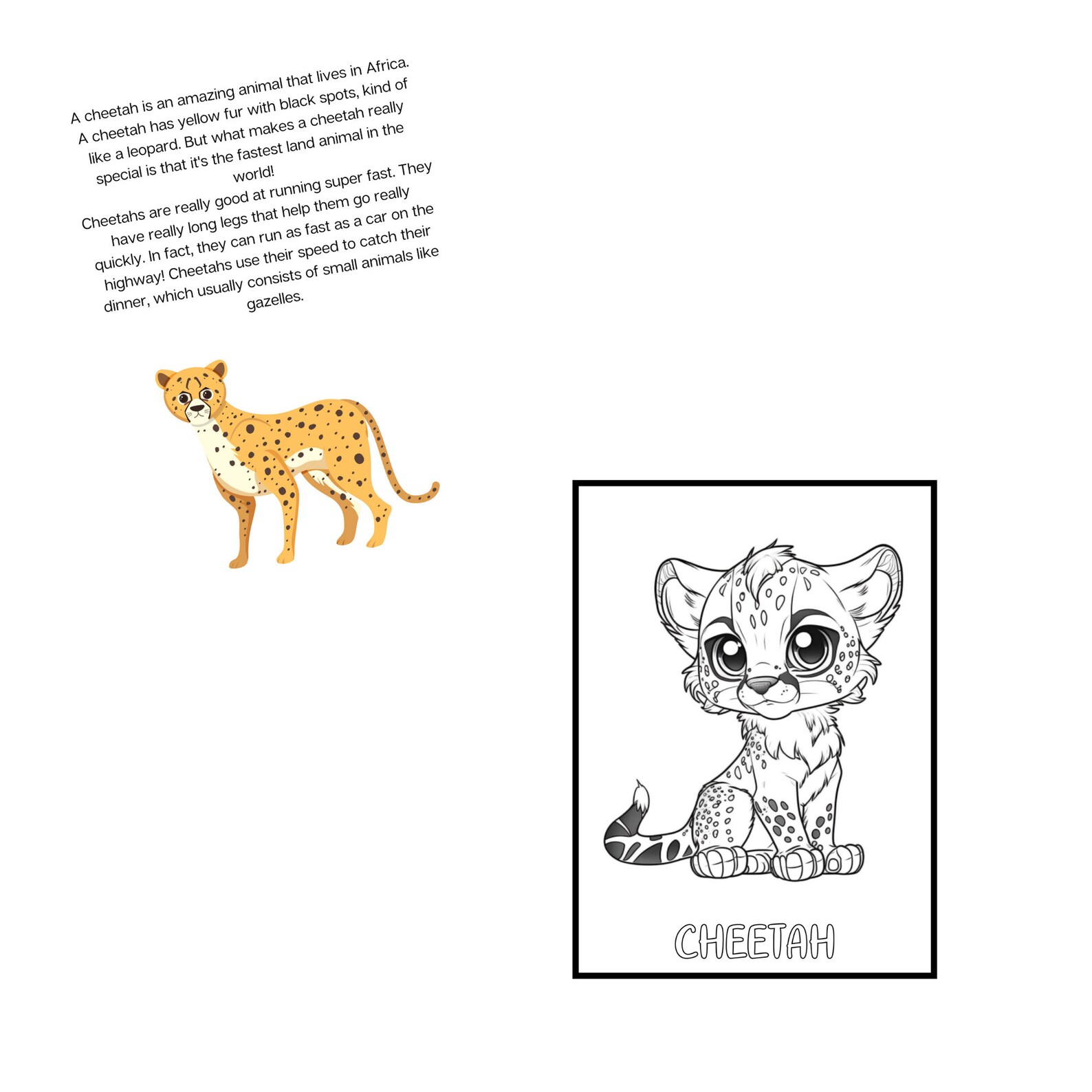 African Animals Coloring Pages With Little Stories, Coloring Pages for ...
