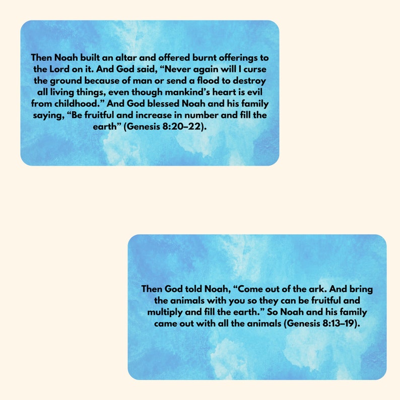 Flashcards Story of Noahs Ark, Matching Game,sequential Activity ...