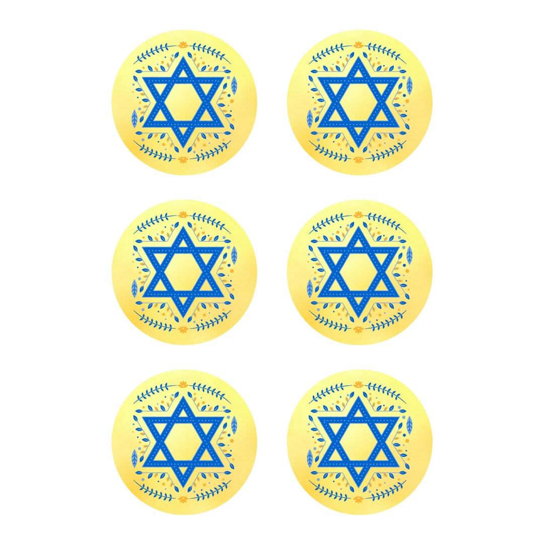 Jewish Passover Cupcake Toppers/printable Star of David Circles/pessah ...