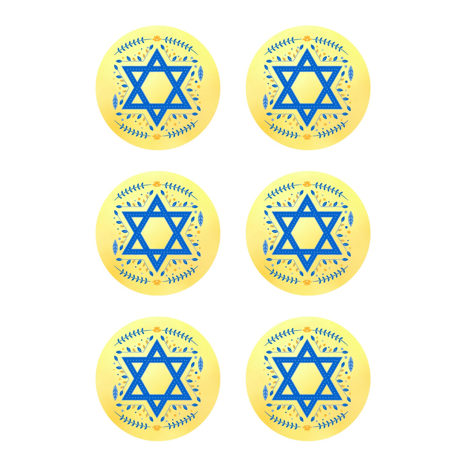 Jewish Passover Cupcake Toppers/printable Star of David Circles/pessah ...