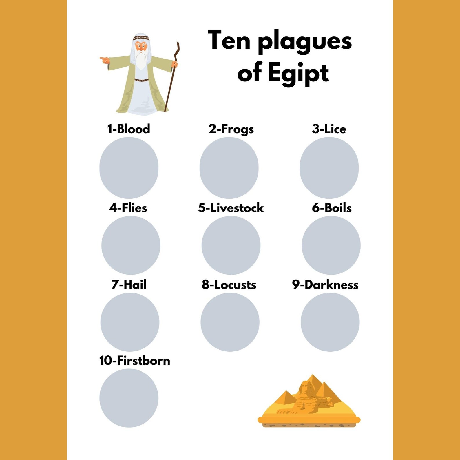 Ten Plagues of Egypt/matching Game/card Games/printable Bible | Etsy