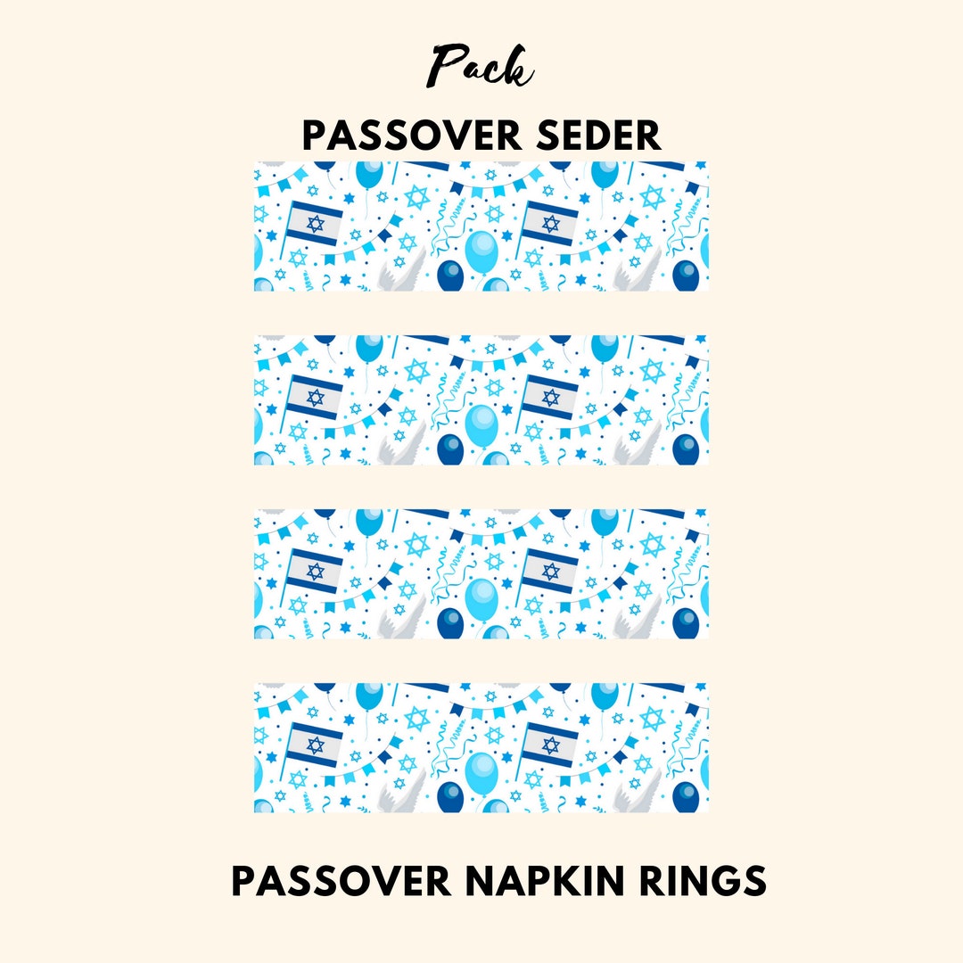 Passover Decor Printable/ Pack: Guest Menu Cards Napkin - Etsy
