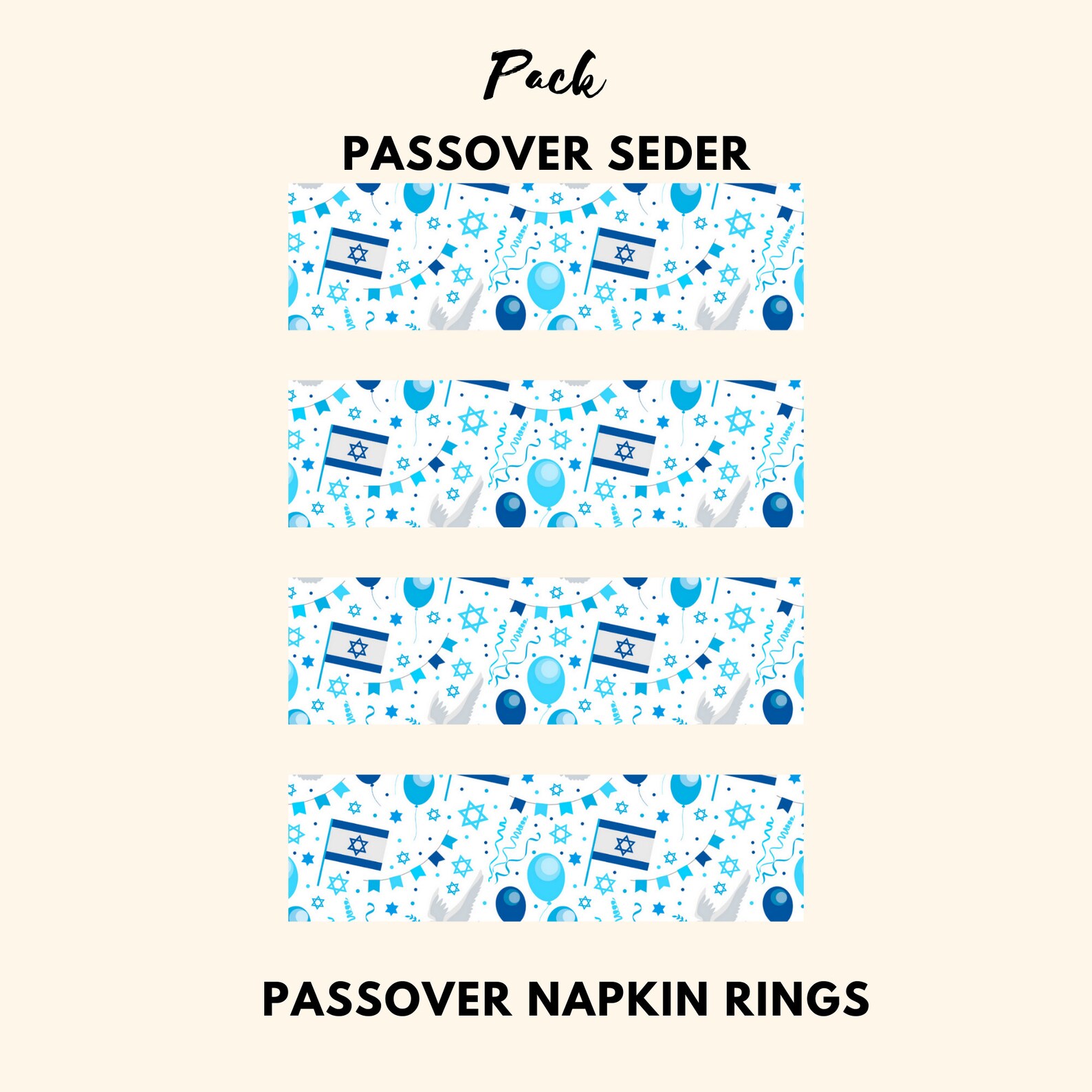 Passover Decor Printable/ Pack: Guest Menu Cards Napkin - Etsy