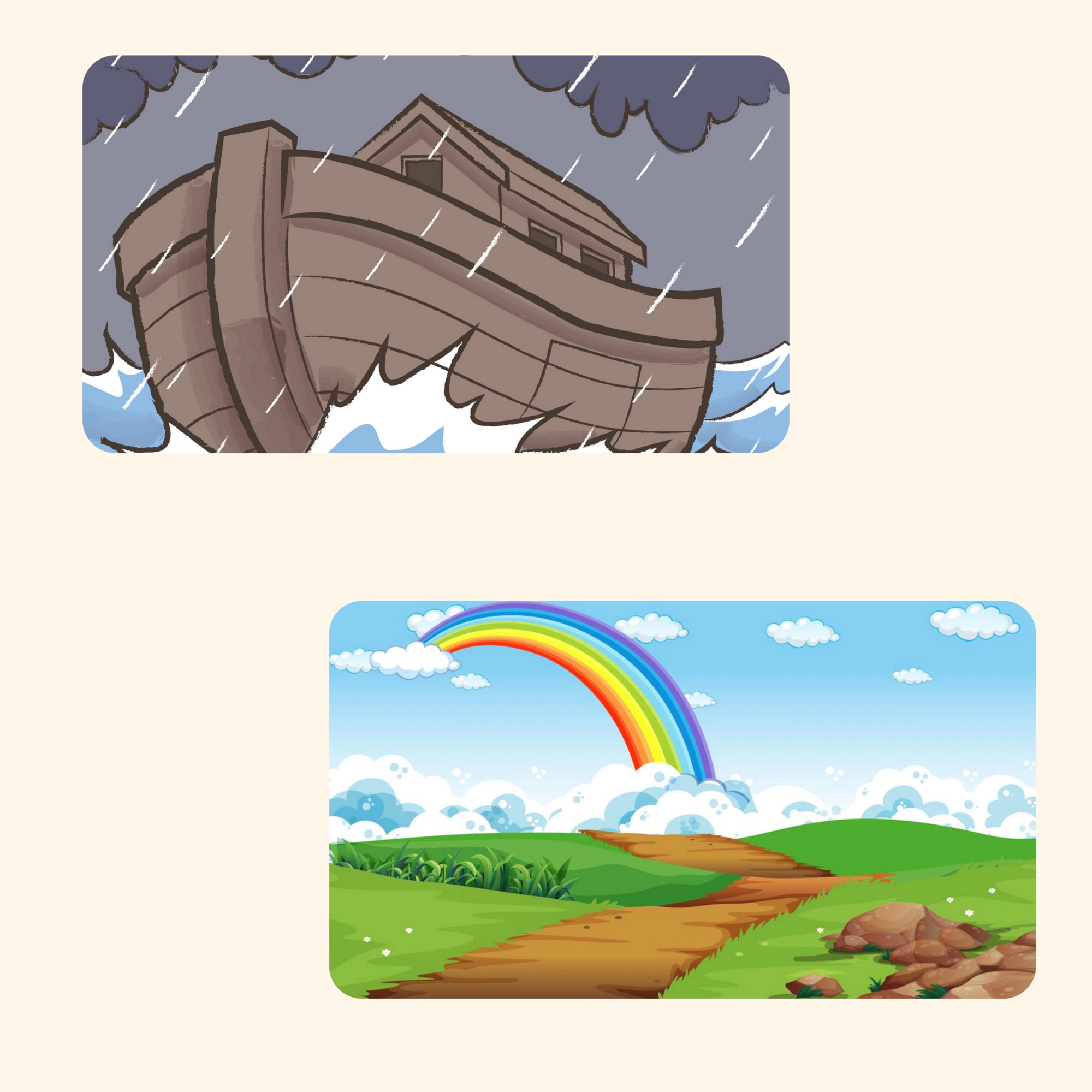 Flashcards Story of Noahs Ark, Matching Game,sequential Activity ...