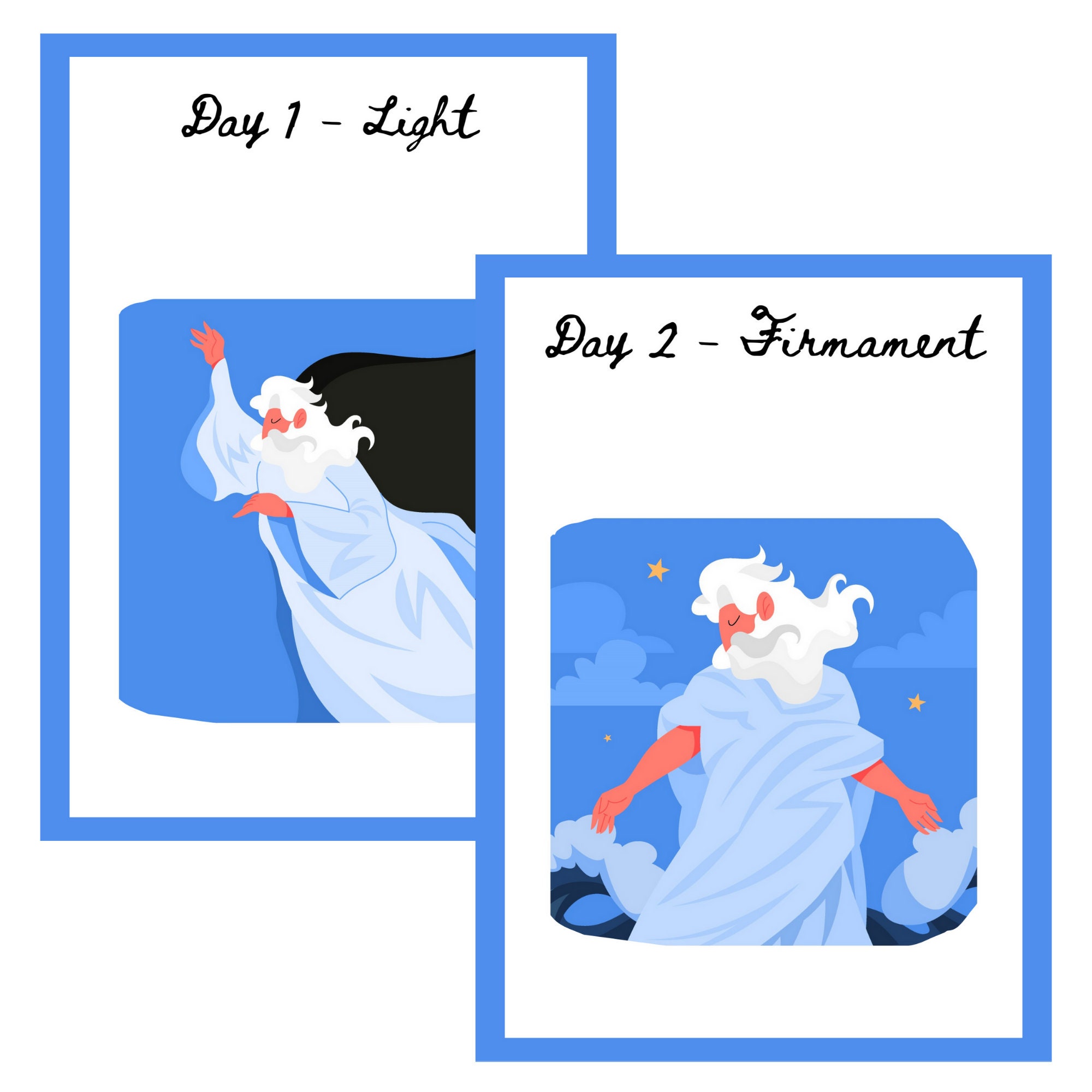 Days of Creation, Story Cards, World Creation, Bible Verses, Printable ...